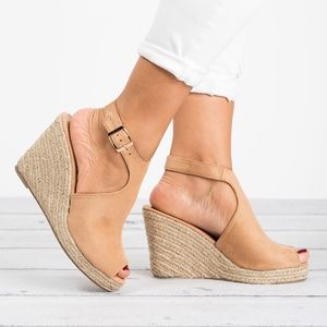 SunnyMia | Shoes | Sandra Espadrille Wedge Sandals Camel | Poshmark